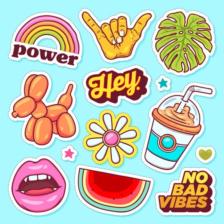 Top 10+ mẫu sticker doodle tô màu vector đẹp cho bé