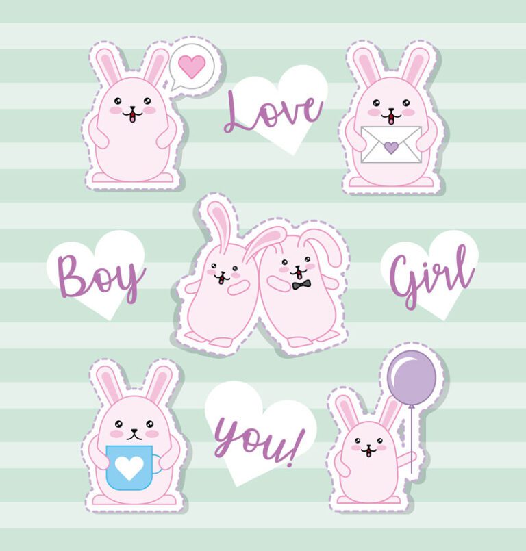 Top 10+ mẫu sticker thỏ vector đẹp, cute, chất, ngầu