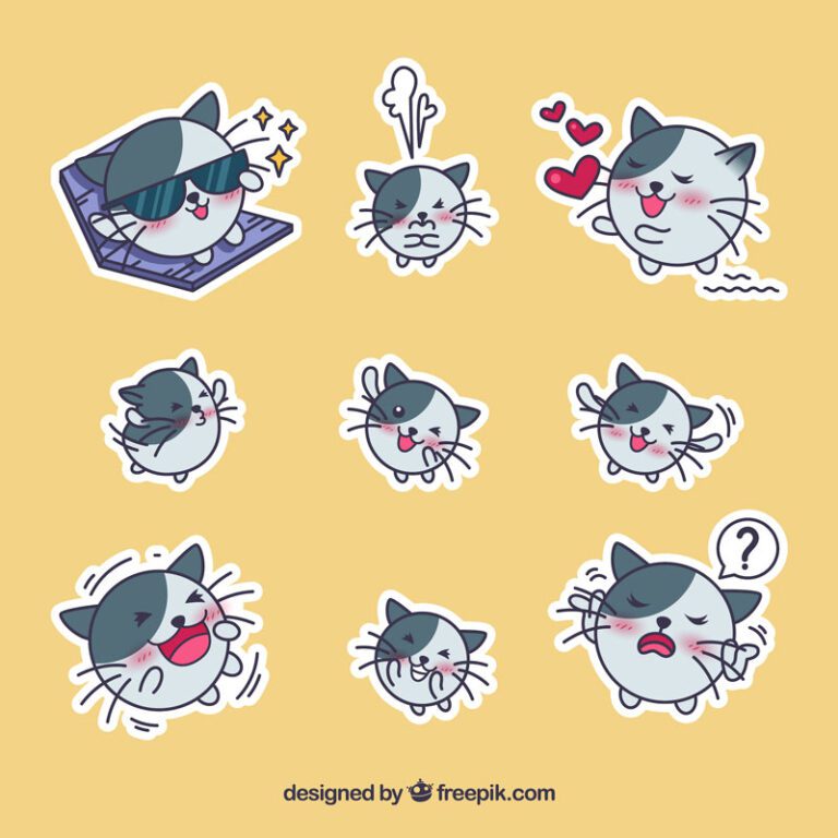 Top 10+ mẫu sticker con mèo vector đẹp, chất, ngầu, cute