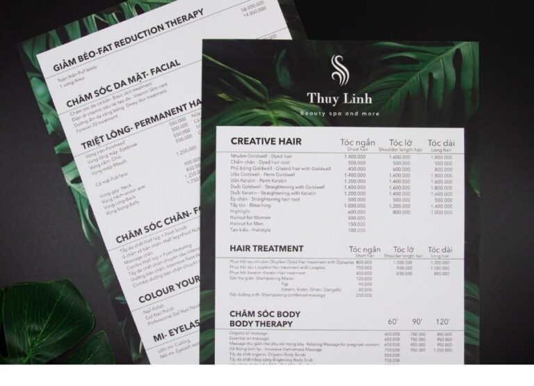 100+ Mẫu Thiết kế menu Spa ấn tượng, hút khách 2024